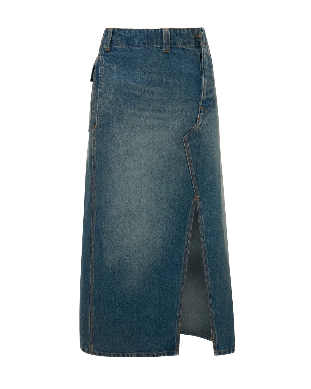 Victoria Beckham Asymmetric Utility Skirt Washed Blue | SHOWROOM